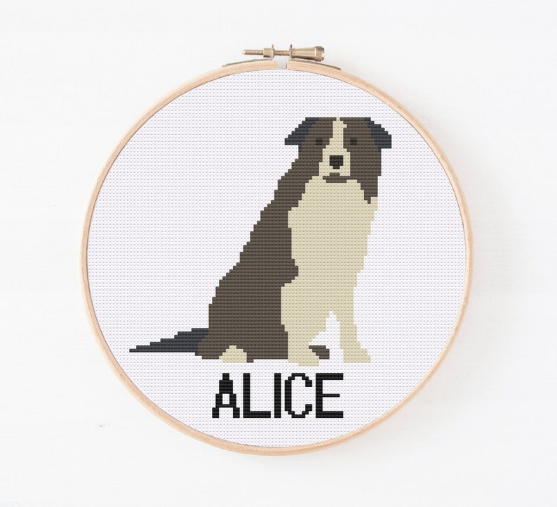 Personalized Border Collie Cross Stitch Pattern, Custom Border Collie ...