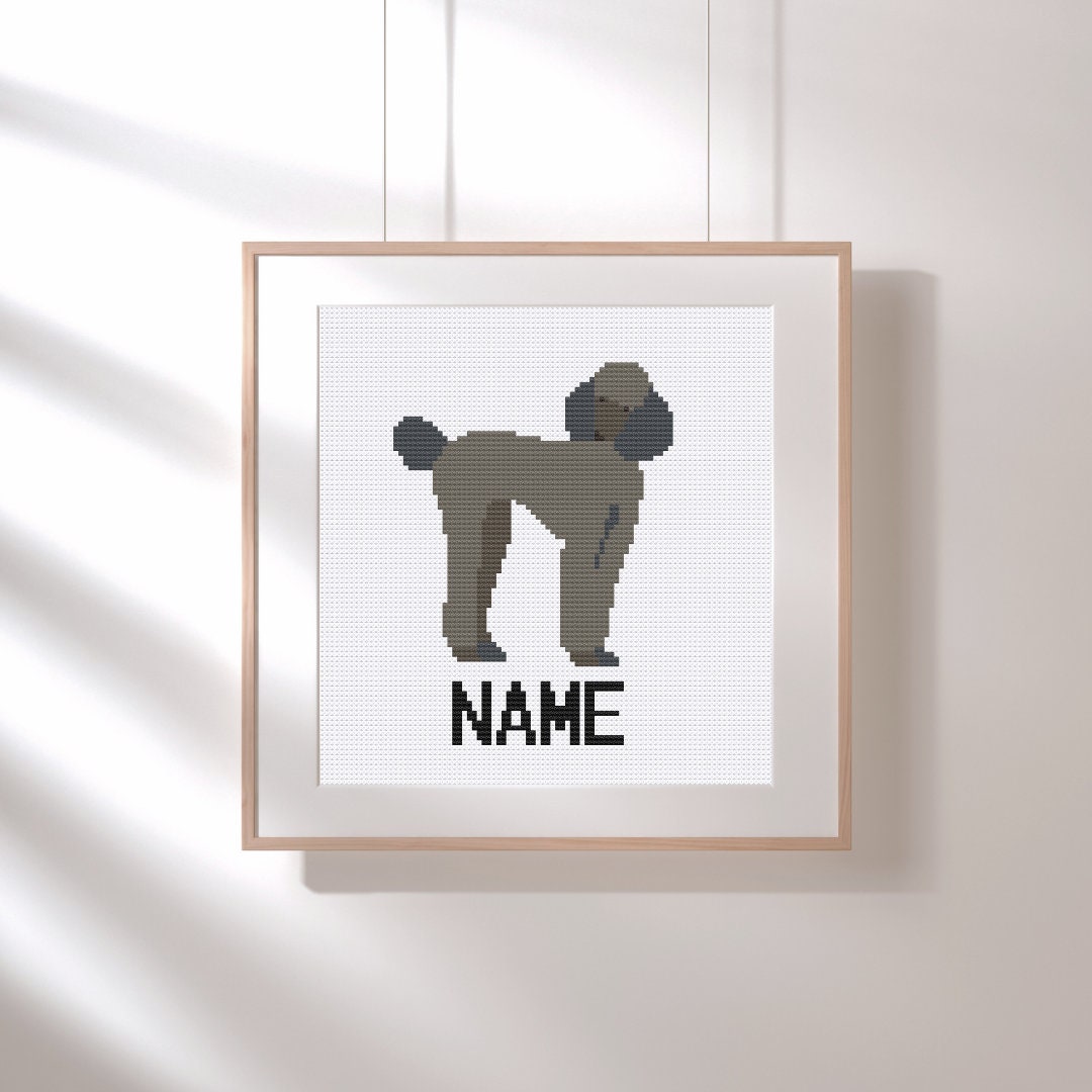Personalized Poodle Dog Cross Stitch, Poodle Dog Pattern, Custom Dog ...