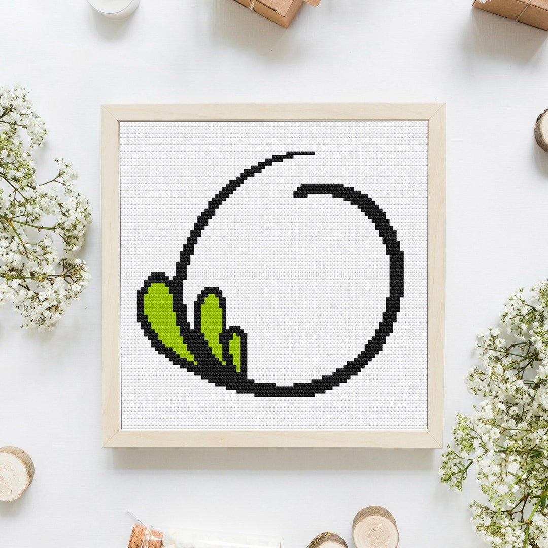 Floral Letter O, Cross Stitch O Pattern, Monogram O Cross Stitch ...
