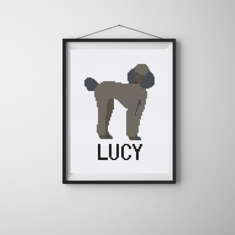 Personalized Poodle Dog Cross Stitch, Poodle Dog Pattern, Custom Dog ...