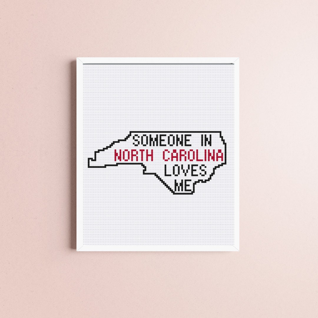 North Carolina State Map Cross Stitch Pattern, Someone in North ...