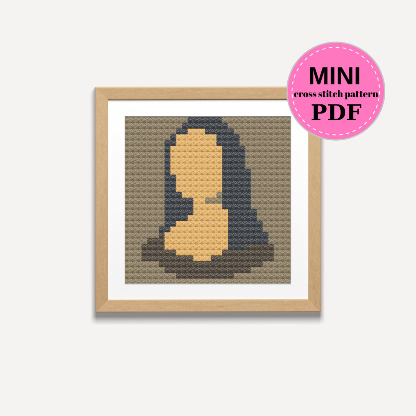 Mona Lisa Cross Stitch Pattern, Mini Mona Lisa, Mini Cross Stitch ...