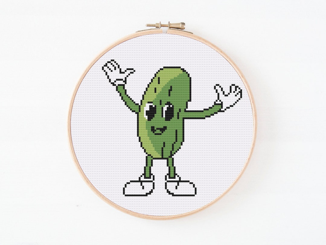 Funny Pickle Cross Stitch Pattern, Pickle Love Pattern, Modern Cross ...