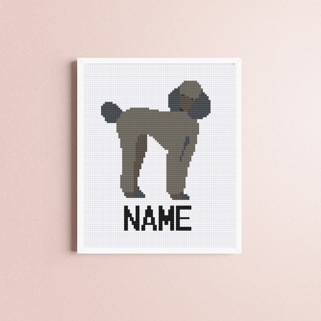 Personalized Poodle Dog Cross Stitch, Poodle Dog Pattern, Custom Dog ...