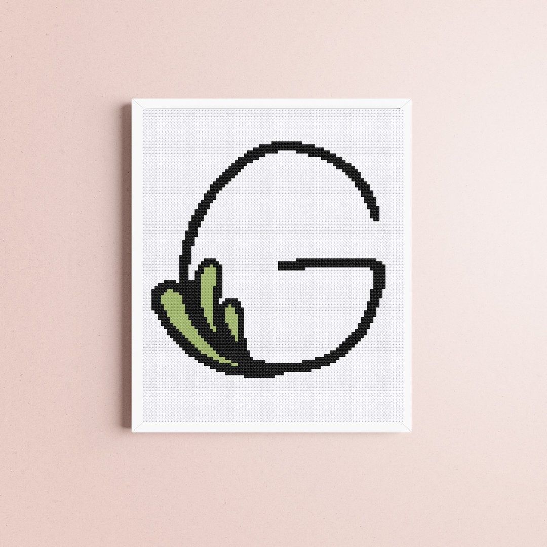Floral Letter G, Cross Stitch G Pattern, Monogram G Cross Stitch ...