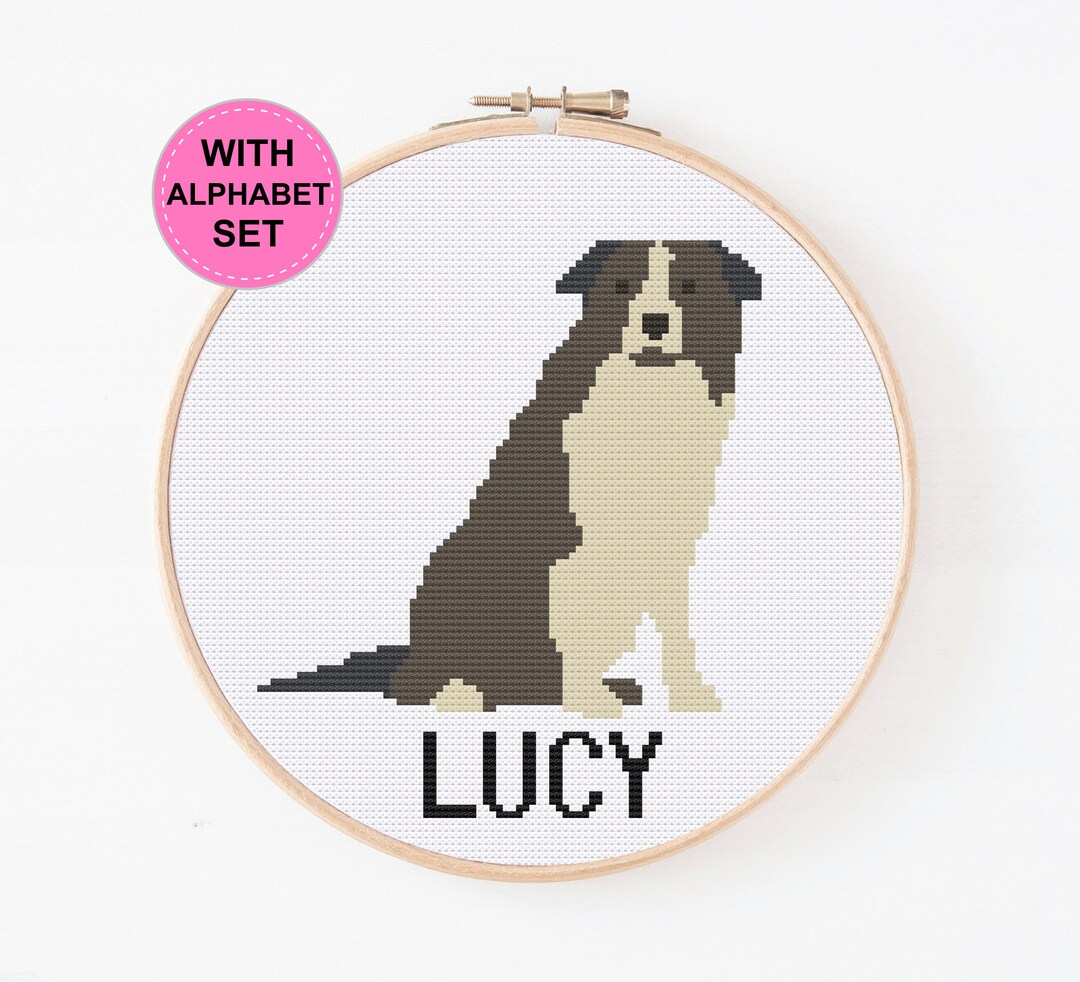 Personalized Border Collie Cross Stitch Pattern, Custom Border Collie ...
