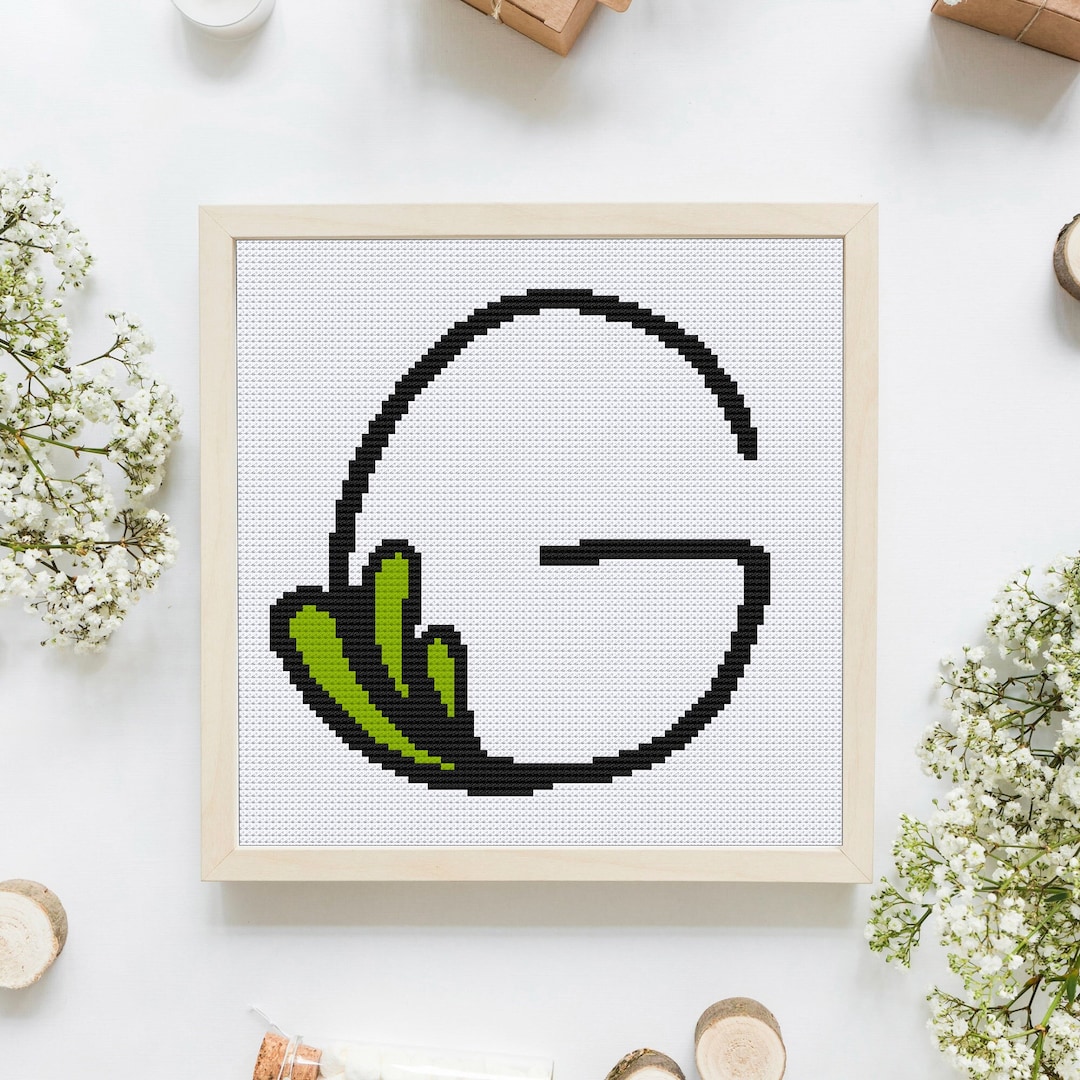 Floral Letter G, Cross Stitch G Pattern, Monogram G Cross Stitch ...
