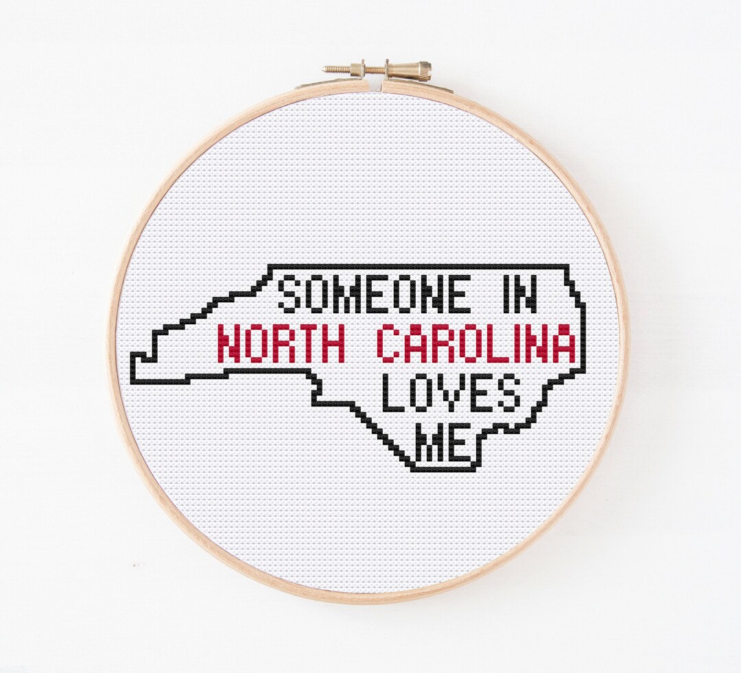 North Carolina State Map Cross Stitch Pattern, Someone in North ...