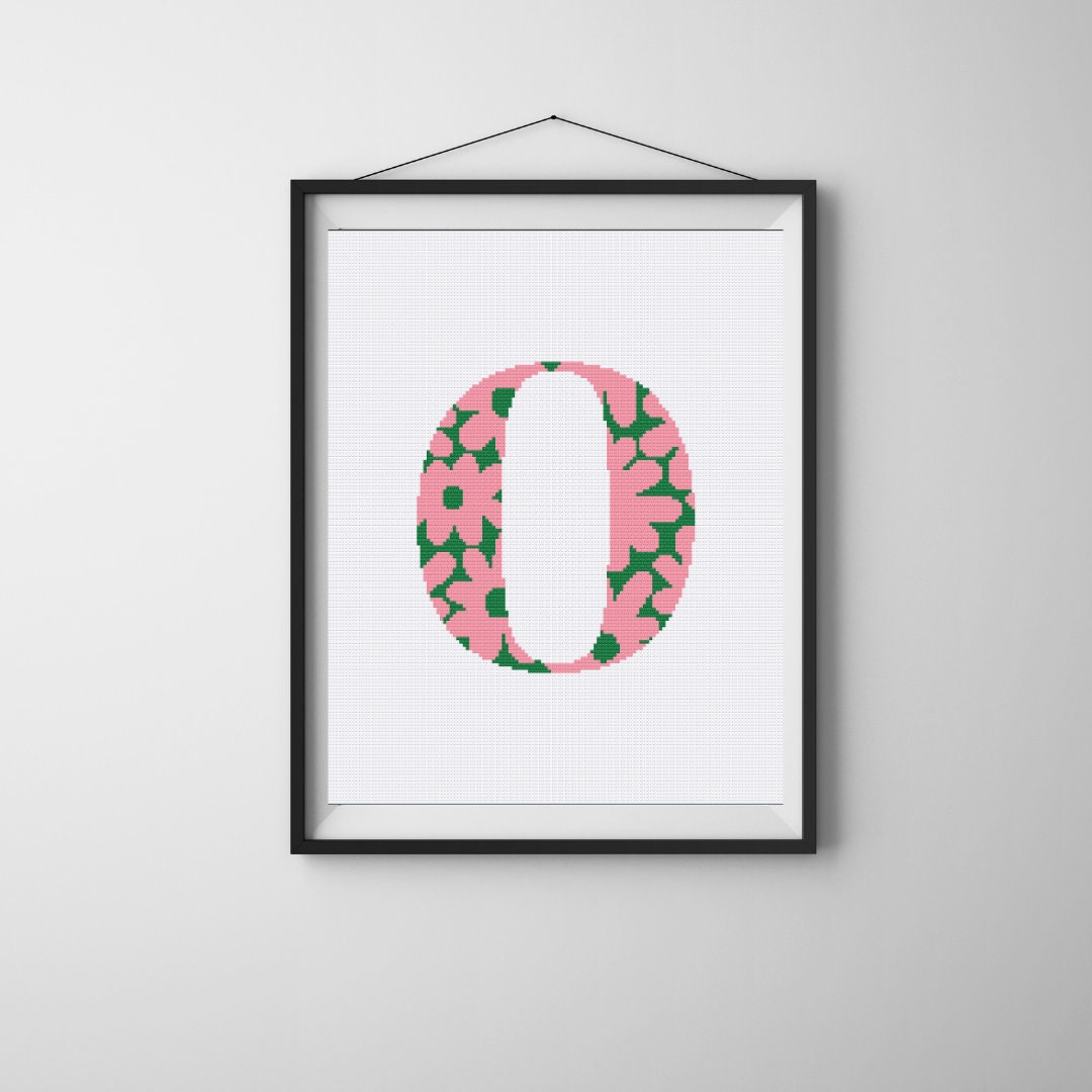 Letter O, Cross Stitch Alphabet Pattern, Floral Monogram, Counted Cross ...