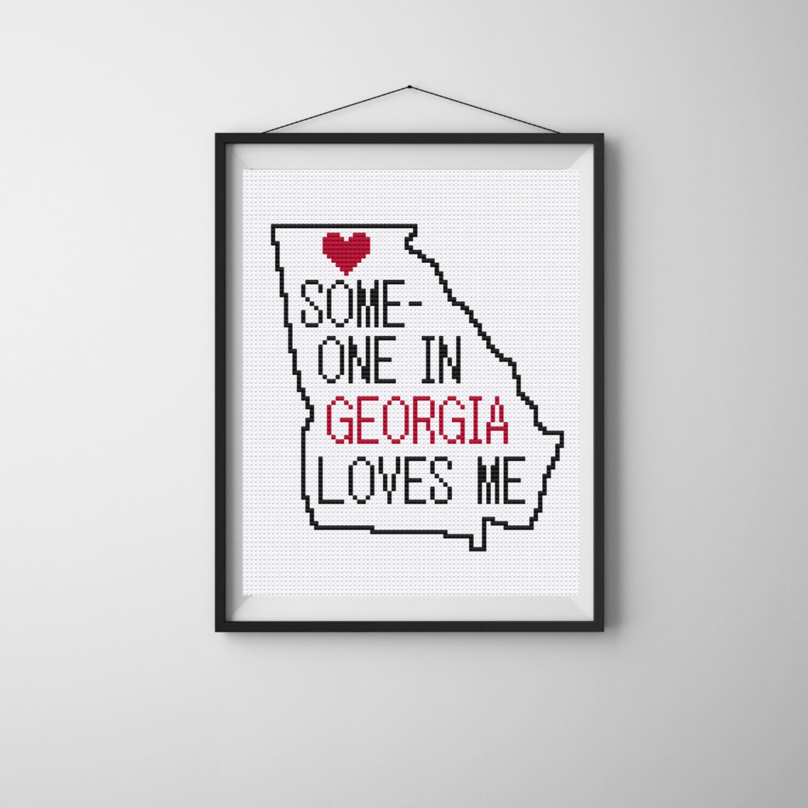 Georgia State Map Cross Stitch Pattern, Someone in Georgia Loves Me ...