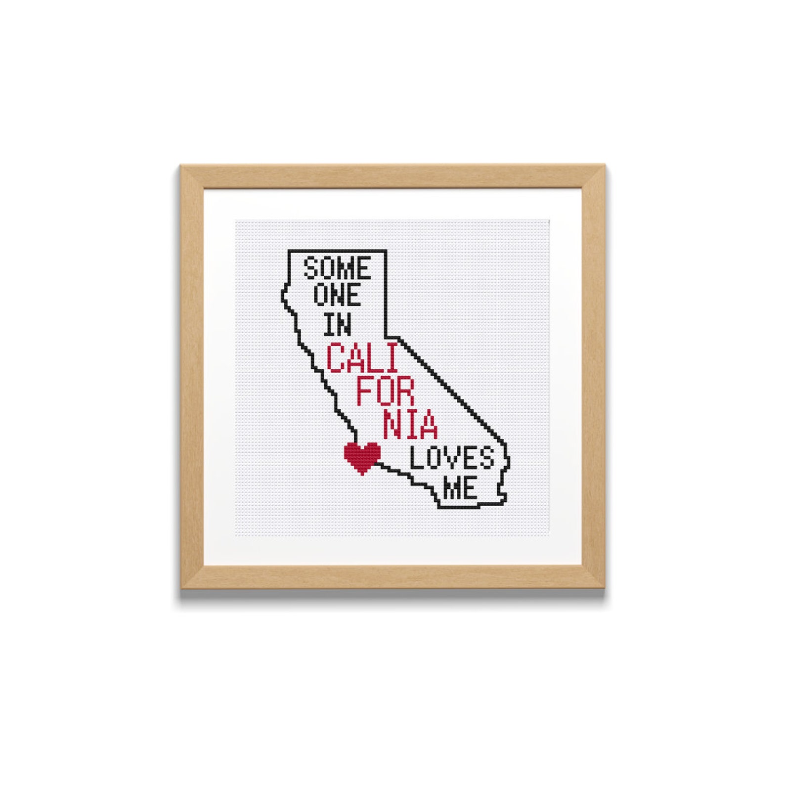 California State Map Cross Stitch Pattern, Someone in California Loves ...