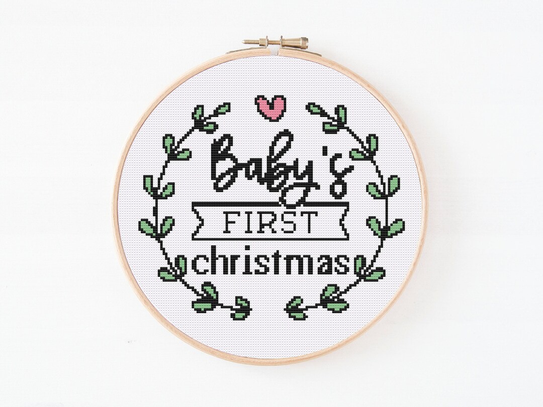 Baby's First Christmas Cross Stitch Pattern, Xmas Baby Pattern ...