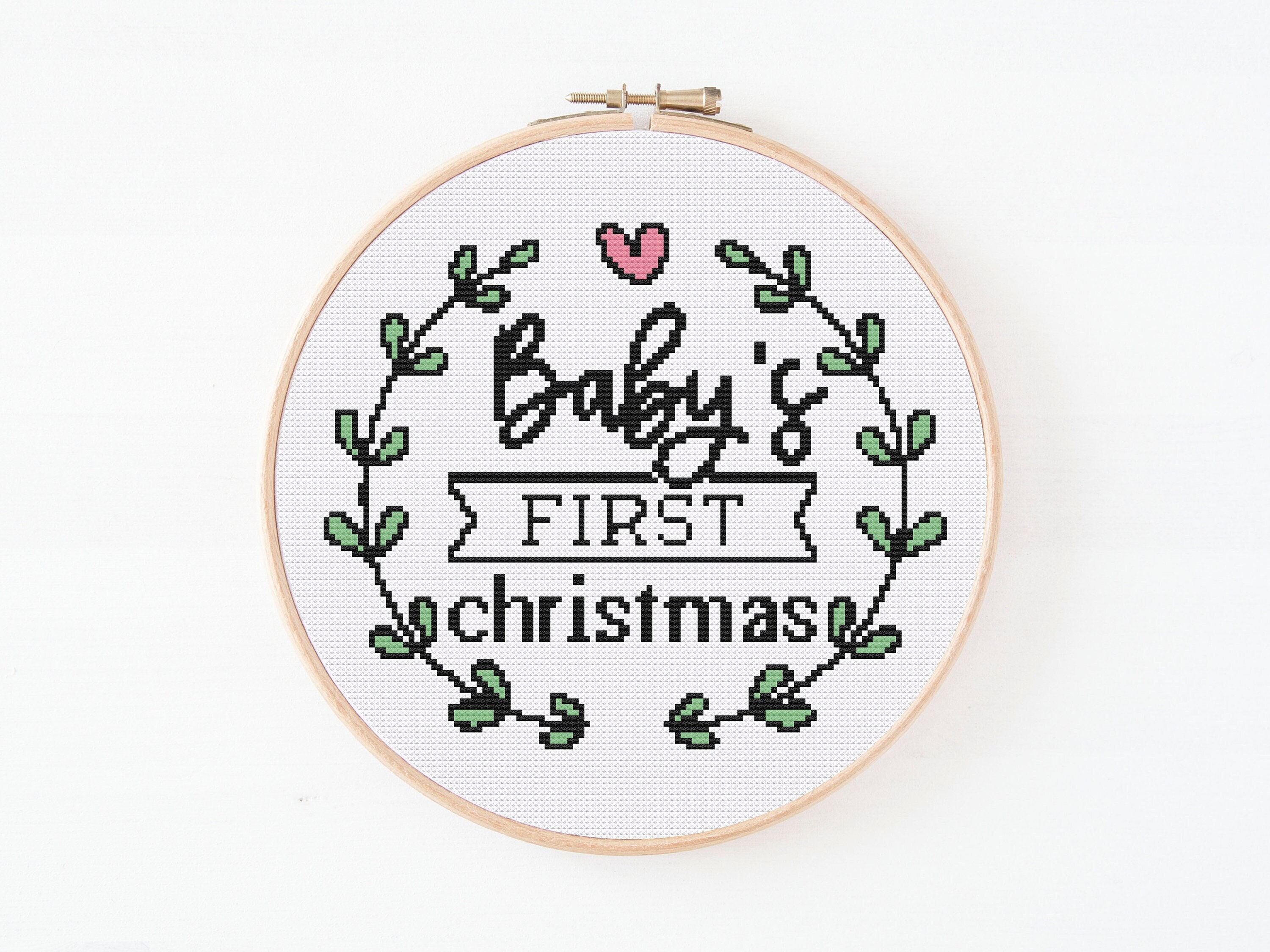 Baby's First Christmas Cross Stitch Pattern, Xmas Baby Pattern ...