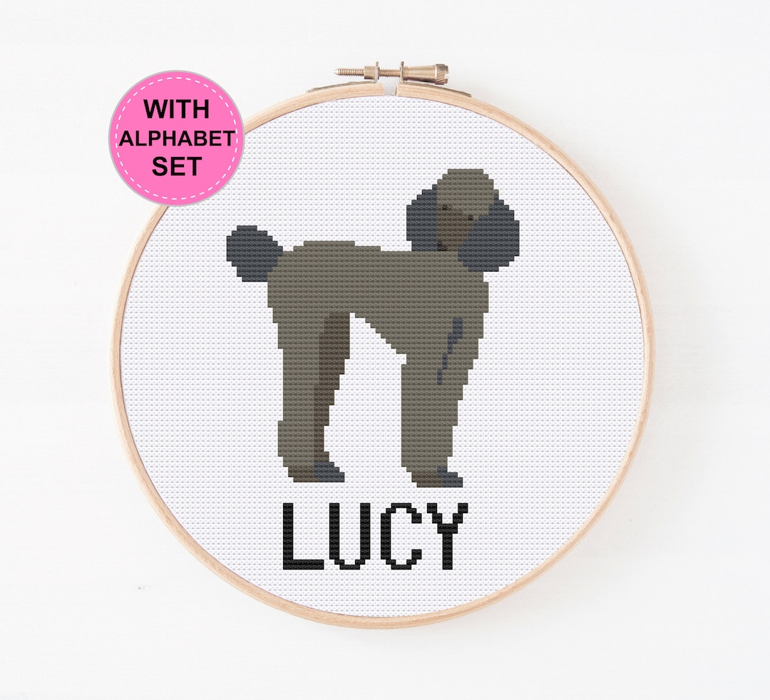 Personalized Poodle Dog Cross Stitch, Poodle Dog Pattern, Custom Dog ...