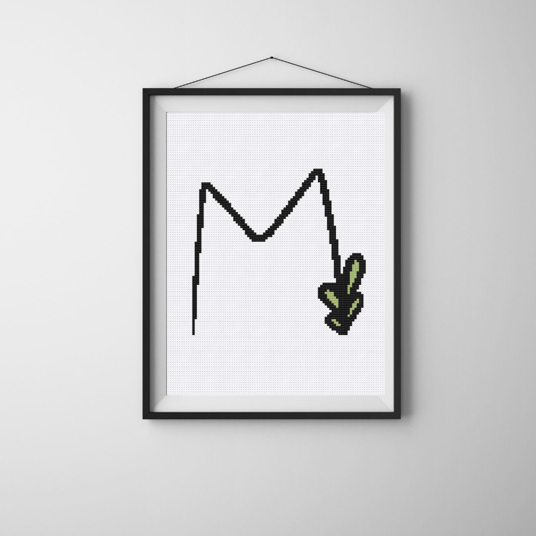 Floral Letter M, Cross Stitch M Pattern, Monogram M Cross Stitch ...