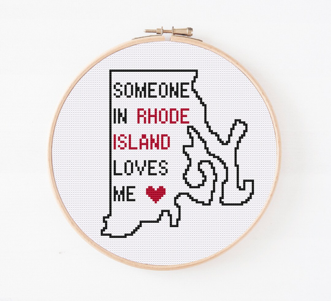 Rhode Island State Map Pattern, Modern Cross Stitch Pattern, Someone in ...