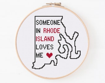 Rhode Island State Outline Cross Stitch Pattern - Etsy