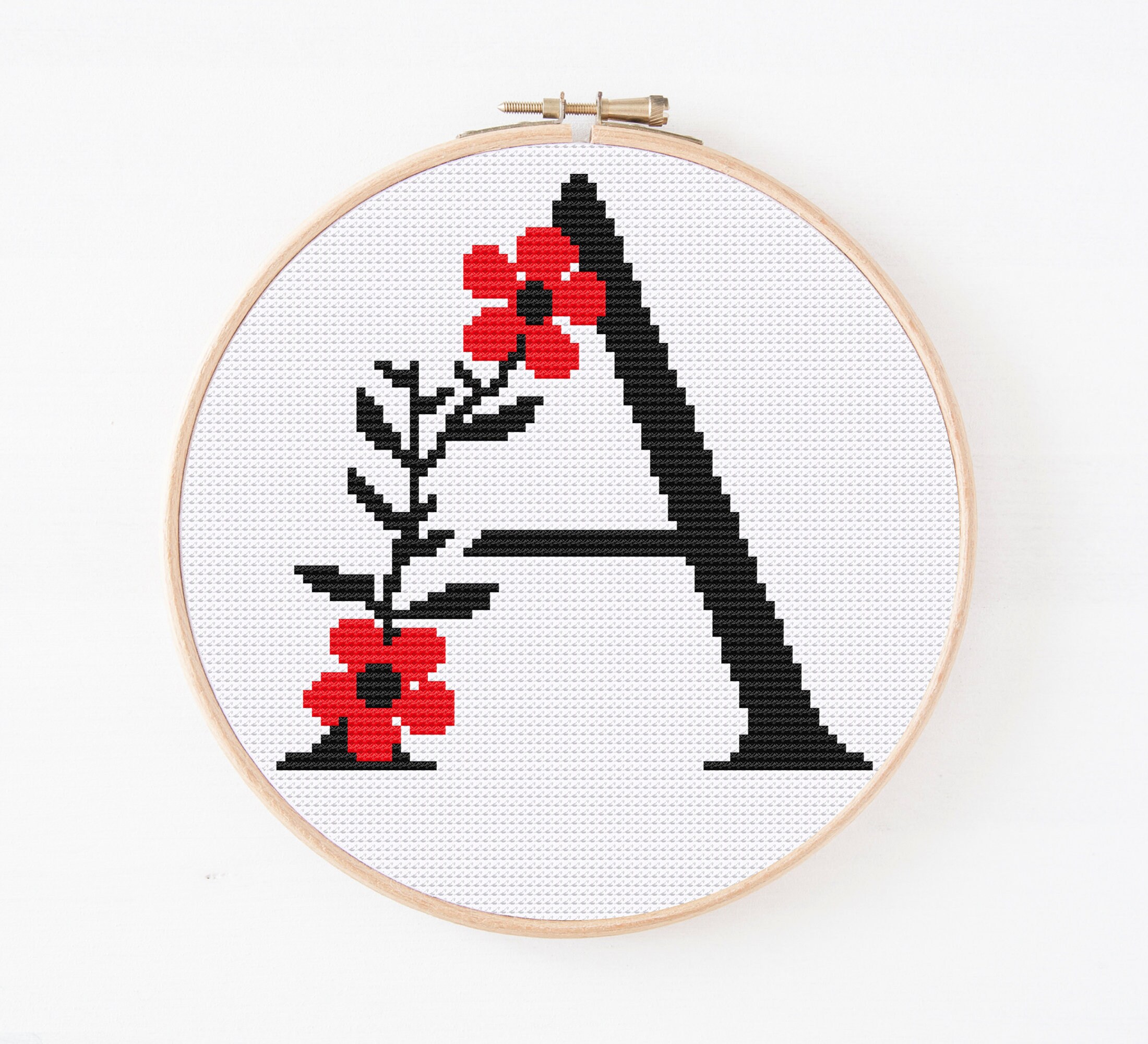 Floral Letter A Cross Stitch Pattern, Monogram A Cross Stitch, Initial ...