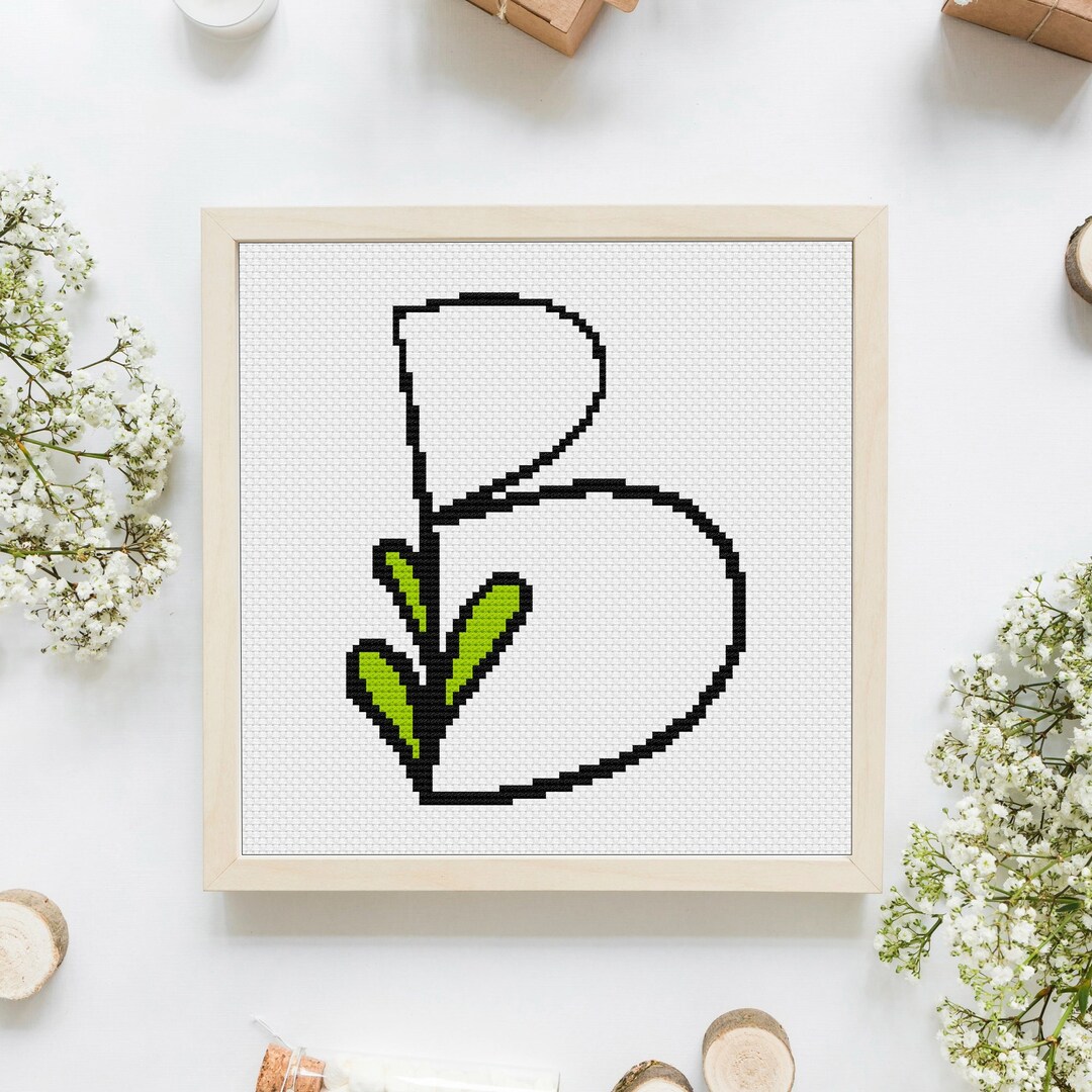 Floral Letter B, Cross Stitch A Pattern, Monogram B Cross Stitch ...