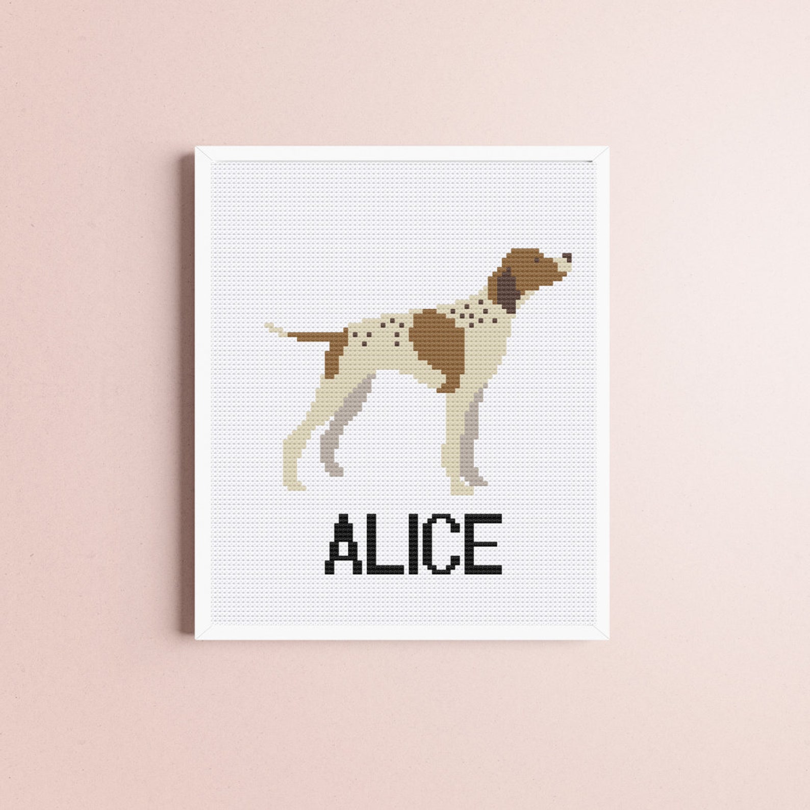Personalized Pointer Dog Cross Stitch, Pointer Dog Pattern, Custom Dog Cross Stitch Pattern ...