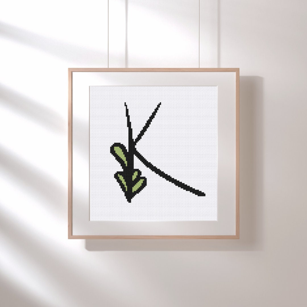 Floral Letter K, Cross Stitch K Pattern, Monogram K Cross Stitch ...