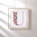 Letter U, Cross Stitch Alphabet Pattern, Floral Monogram, Counted Cross ...