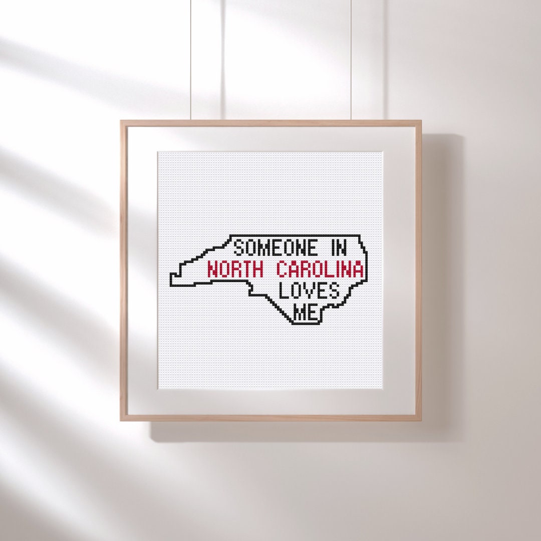 North Carolina State Map Cross Stitch Pattern, Someone in North ...