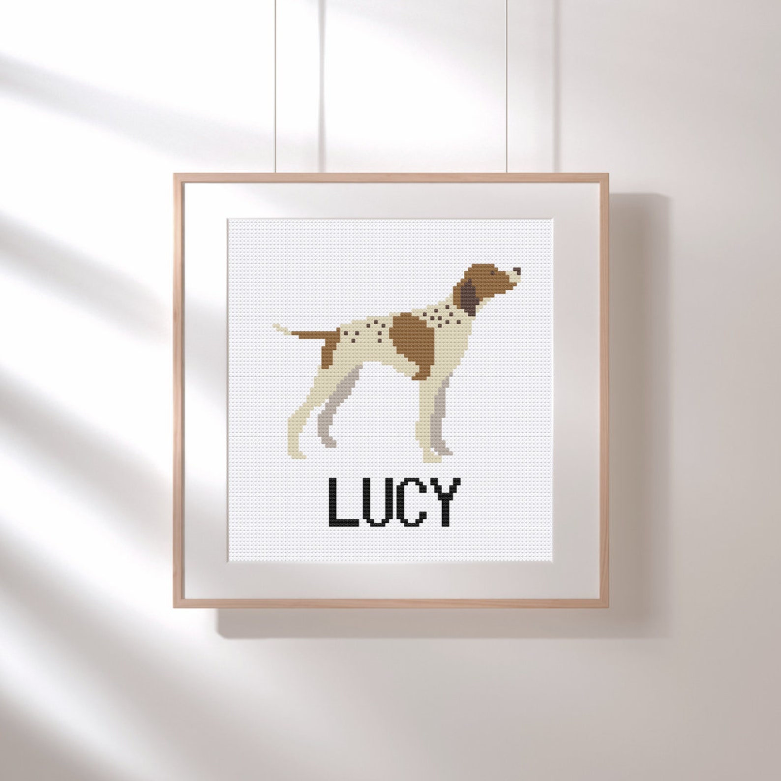 Personalized Pointer Dog Cross Stitch, Pointer Dog Pattern, Custom Dog ...