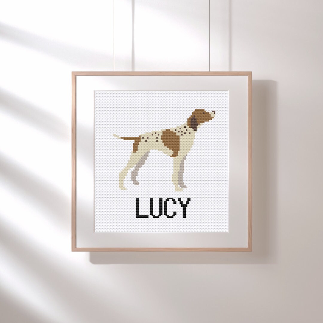 Personalized Pointer Dog Cross Stitch, Pointer Dog Pattern, Custom Dog Cross Stitch Pattern ...