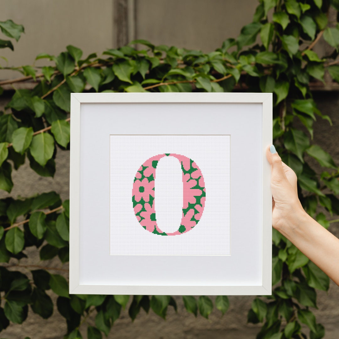 Letter O, Cross Stitch Alphabet Pattern, Floral Monogram, Counted Cross ...