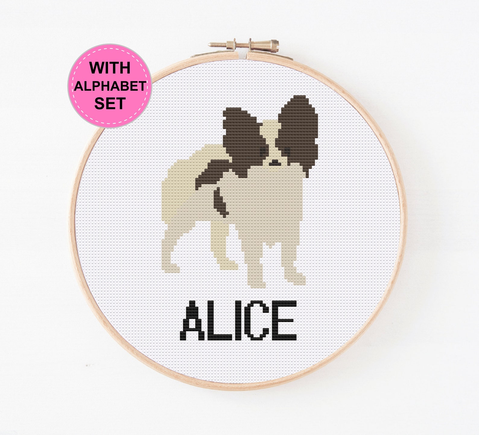 Personalized Papillon Dog Cross Stitch, Papillon Dog Pattern, Custom ...
