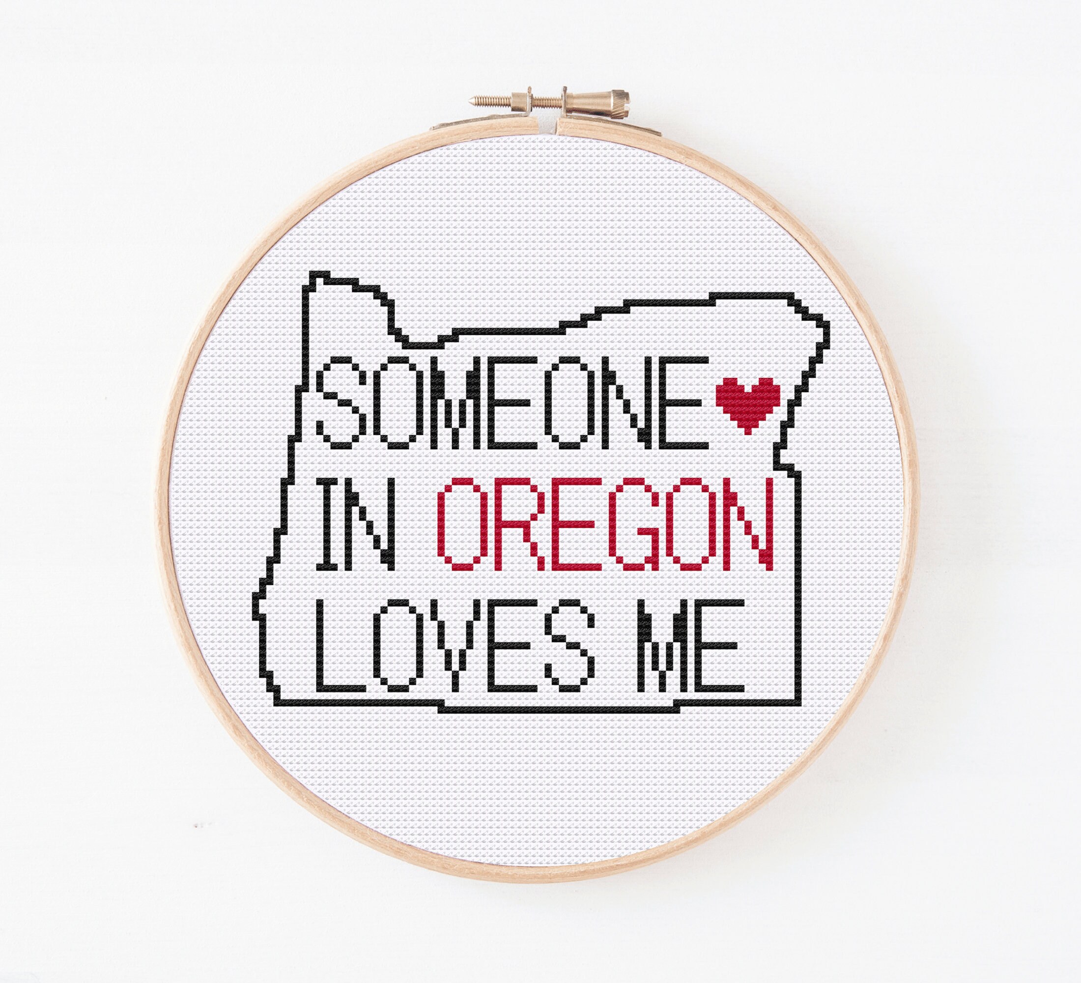 Oregon State Map Cross Stitch Pattern, Someone in Oregon Loves Me ...