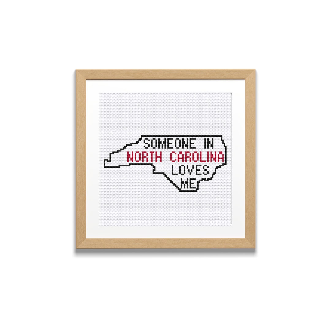 North Carolina State Map Cross Stitch Pattern, Someone in North ...