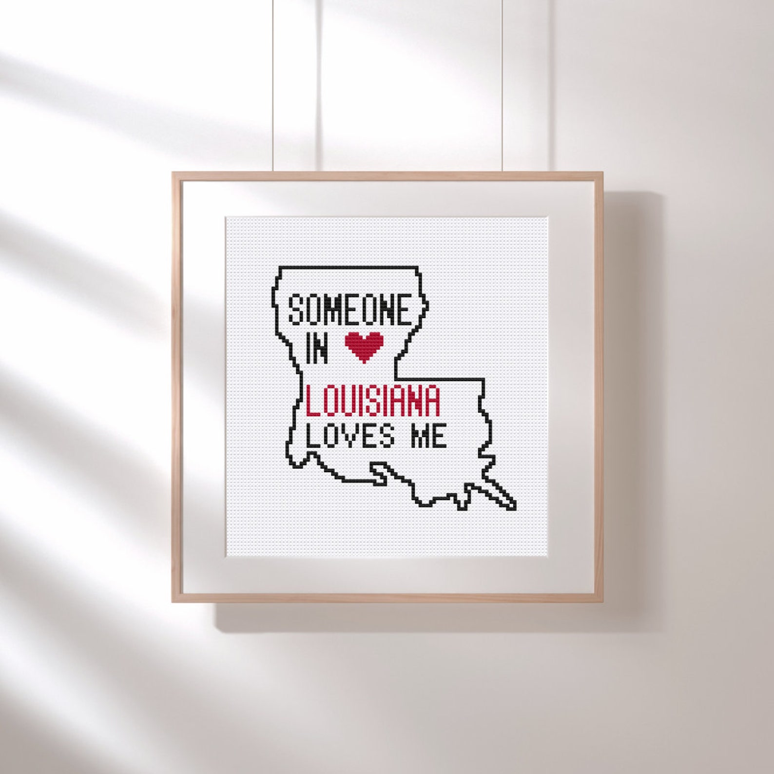 Louisiana State Map Cross Stitch Pattern, Someone in Louisiana Loves Me ...