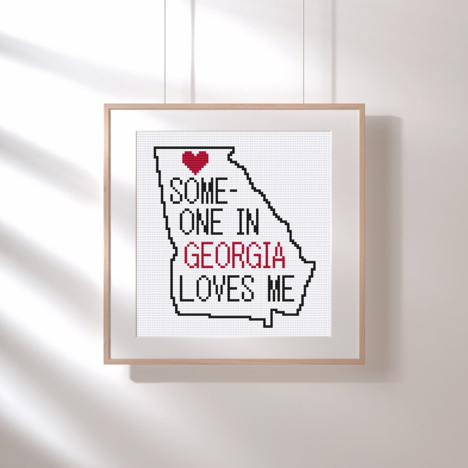 Georgia State Map Cross Stitch Pattern, Someone in Georgia Loves Me ...