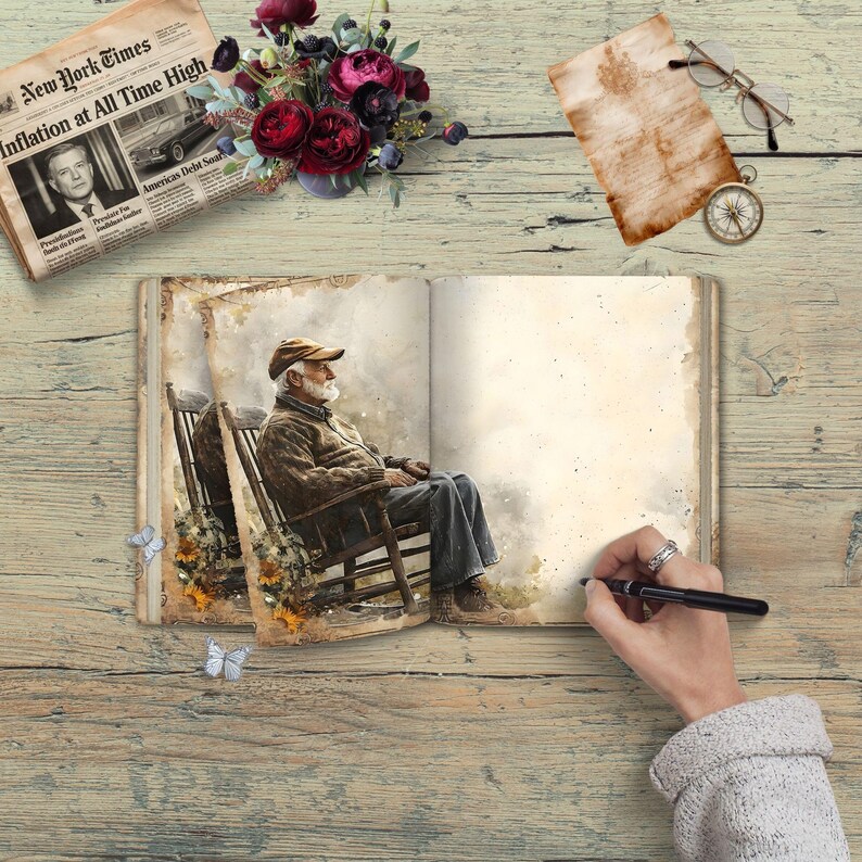 Junk Journal Kits With Sunflowers, Vintage Ephemera Autumn Printable ...