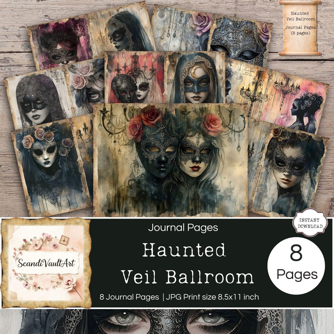 Goth Spooky Junk Journal Digital Downloads, Haunted Ballroom, Vintage ...
