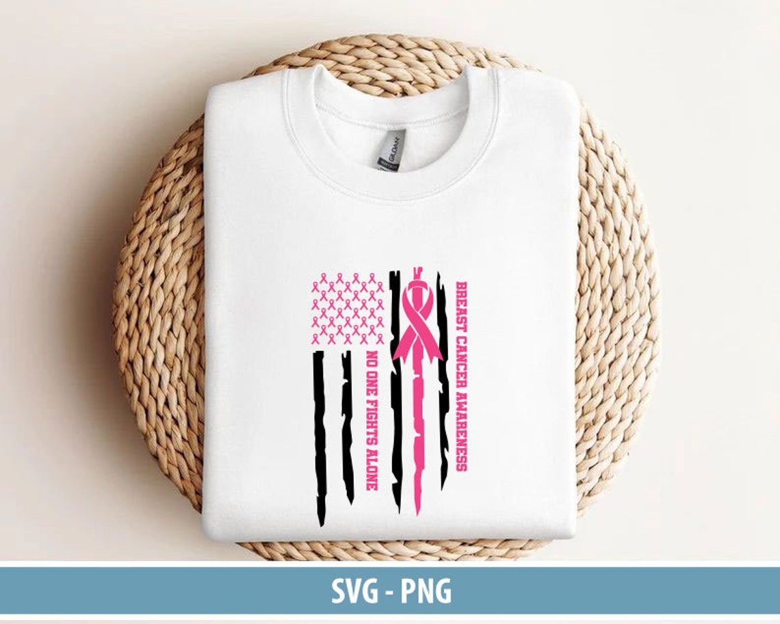 Breast Cancer USA Flag SVG Png, Breast Cancer Awareness, Fight Flag Svg ...