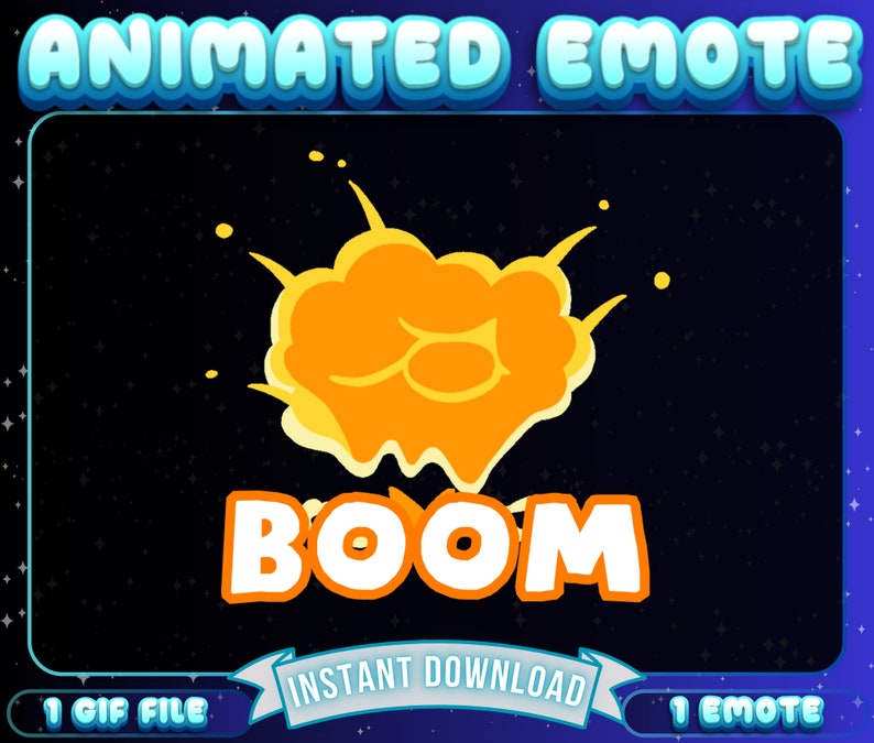 Animated Twitch Emote, Boom Emote, Funny Twitch Emote, Boom Animated ...