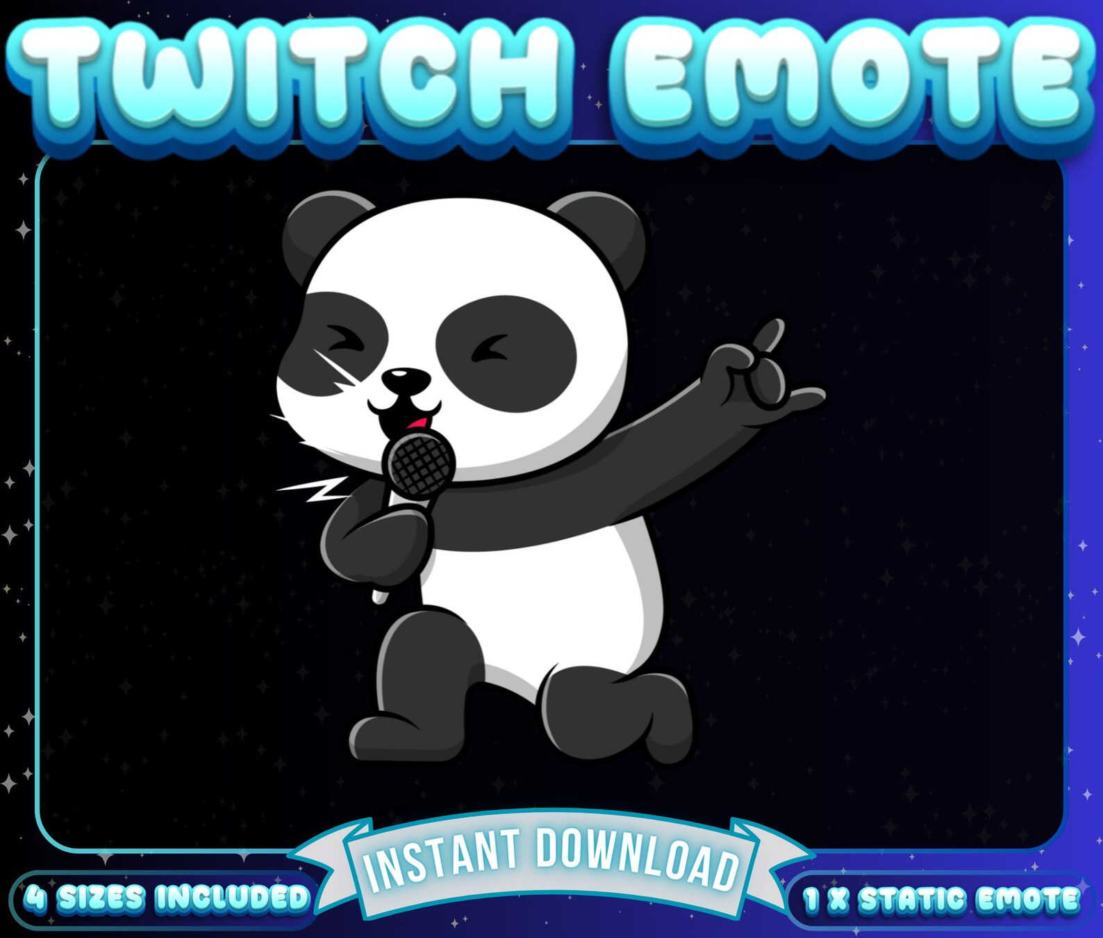 1 X Singing Panda Twitch Emote, Funny Emote, Discord Emote, Funny ...