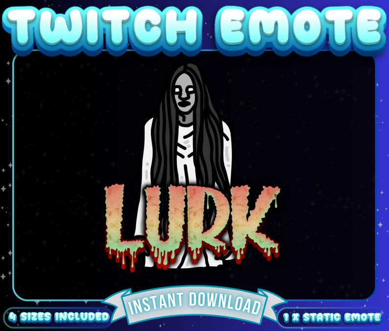 Horror Lurk Twitch Emote, Funny Scary Streamer Emote (digital Download ...