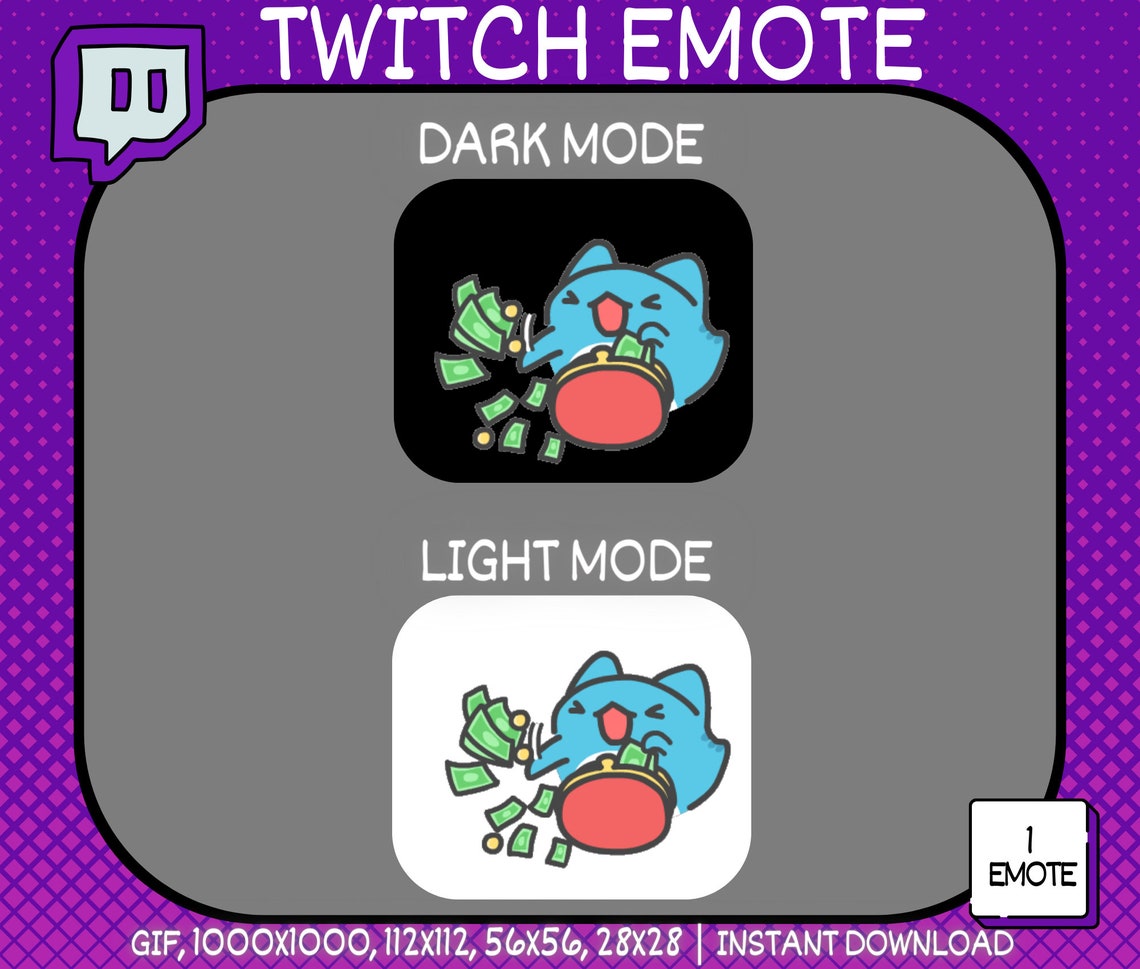 Animated Twitch Emote, Money Emote, Cute Twitch Emote, Twitch Emote ...