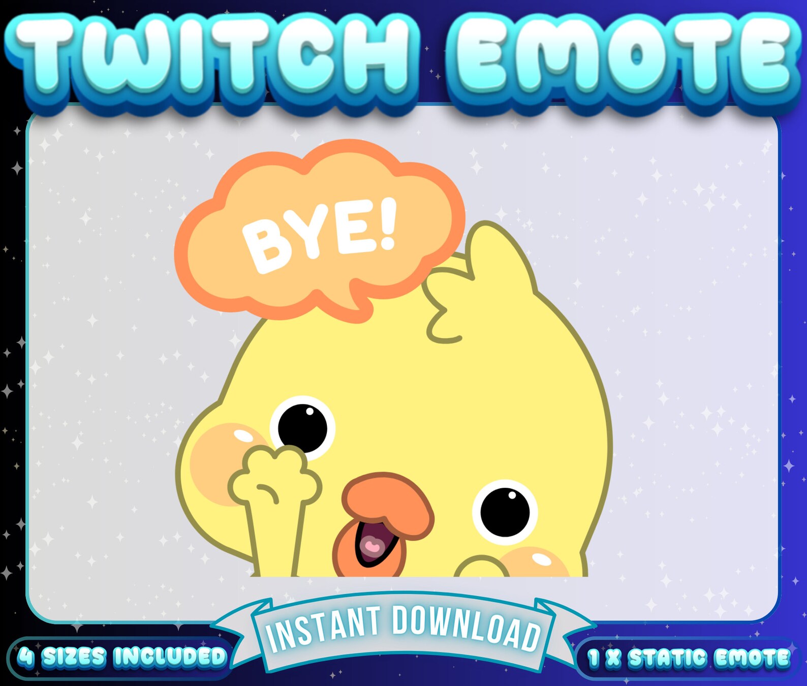 1 X Cute Duck Bye Twitch Emote, Funny Emote, Discord Emote, Funny ...