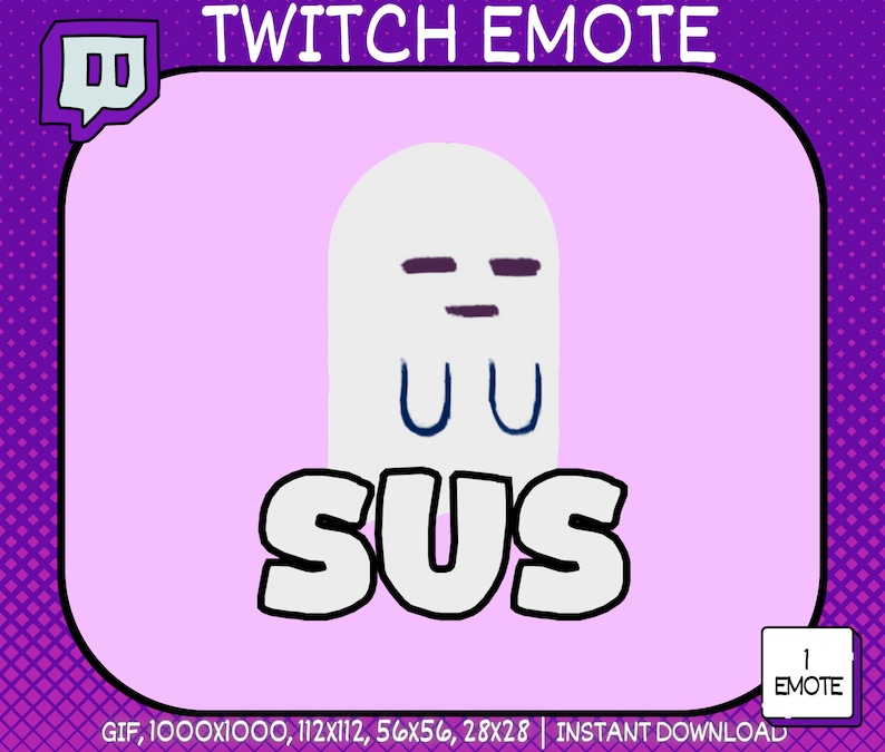 Animated Twitch Emote, Sus Emote, Funny Twitch Emote, Ghost Twitch ...