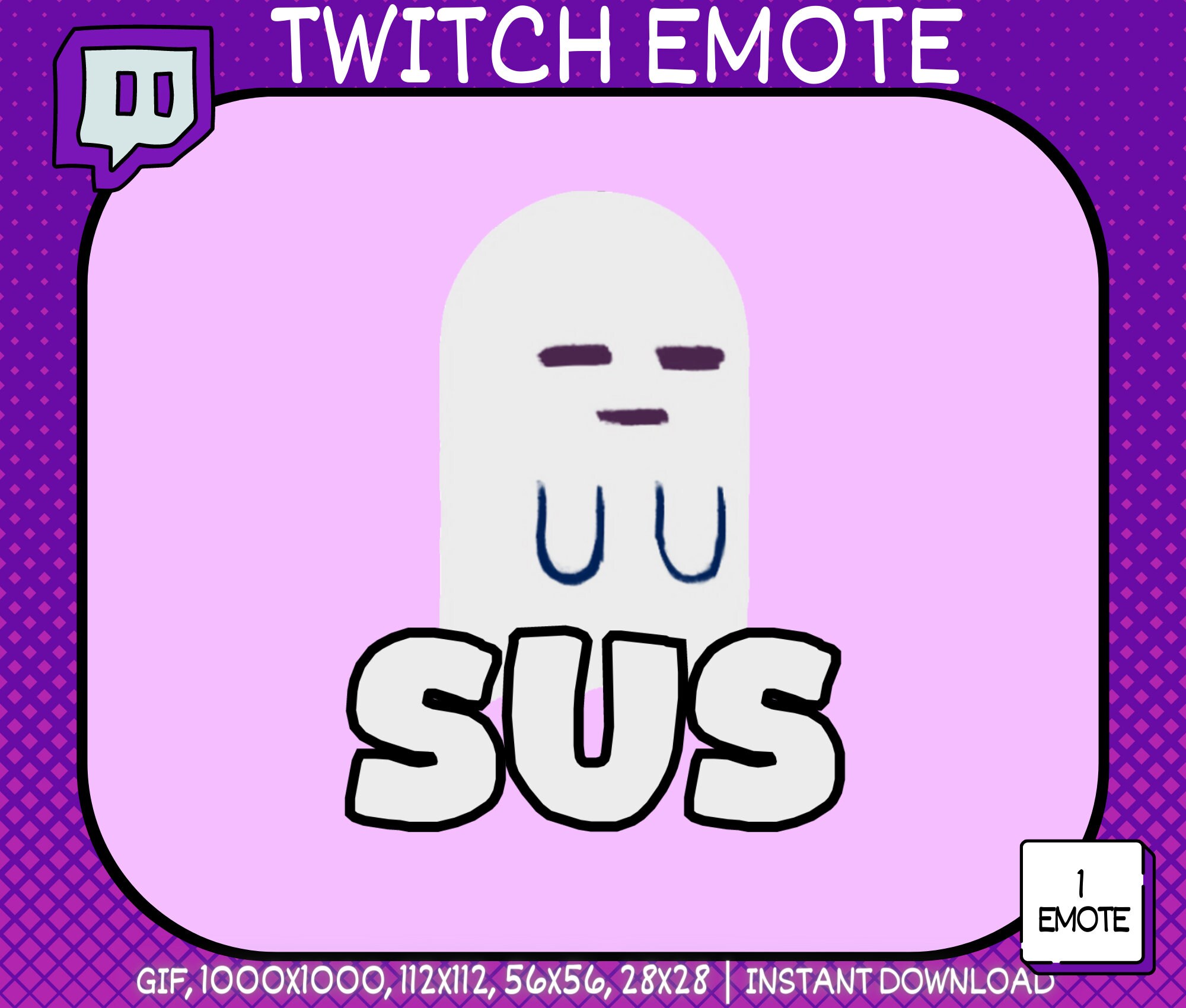 Animated Twitch Emote, Sus Emote, Funny Twitch Emote, Ghost Twitch ...