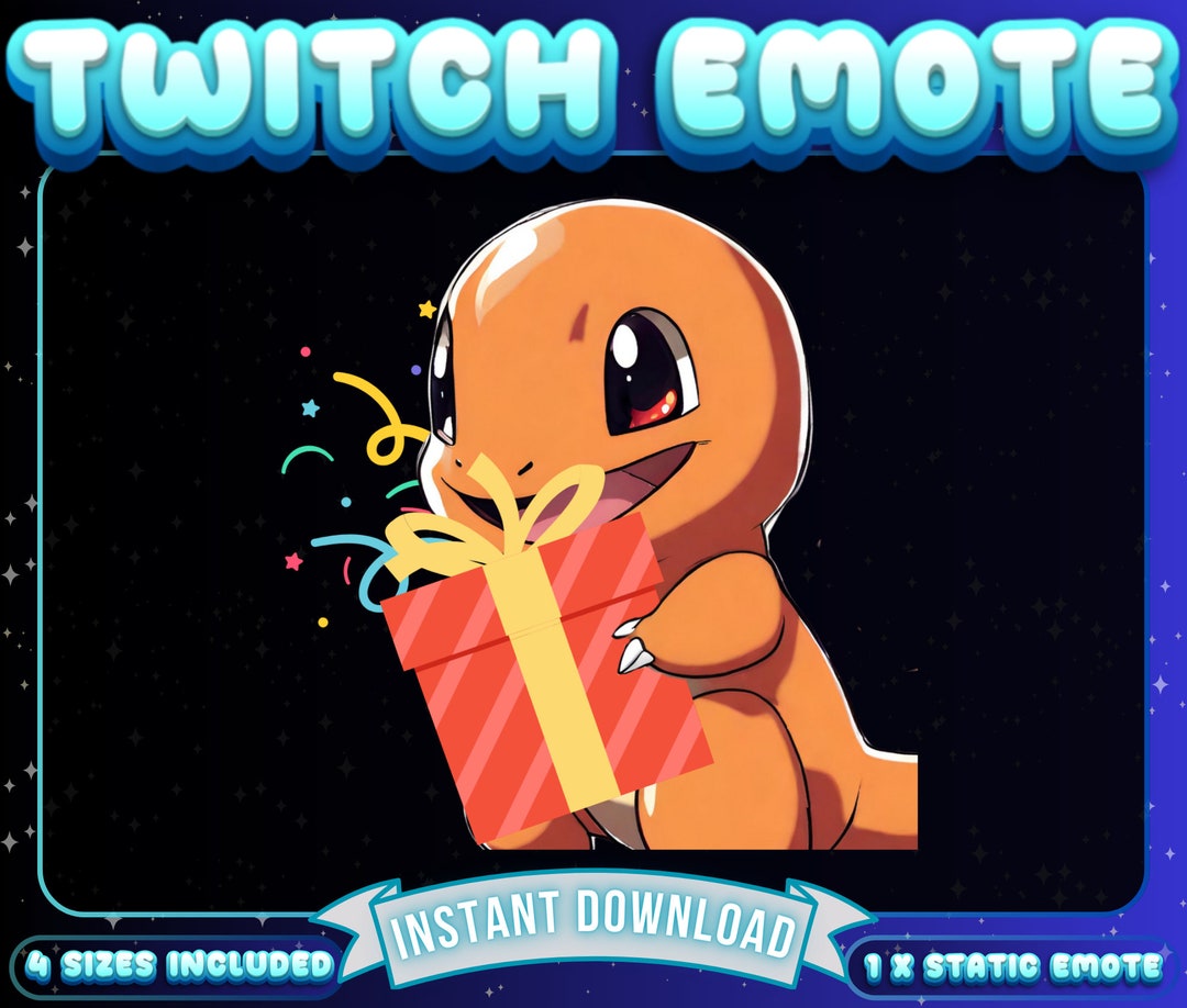 Charmander Gift Stream Emote, Funny Emote, Pokemon Emote, Discord Emote ...