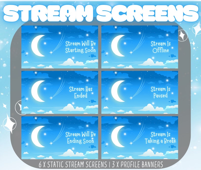 Blue Sky Stream Screens Profile Banners Blue Sky Stream - Etsy