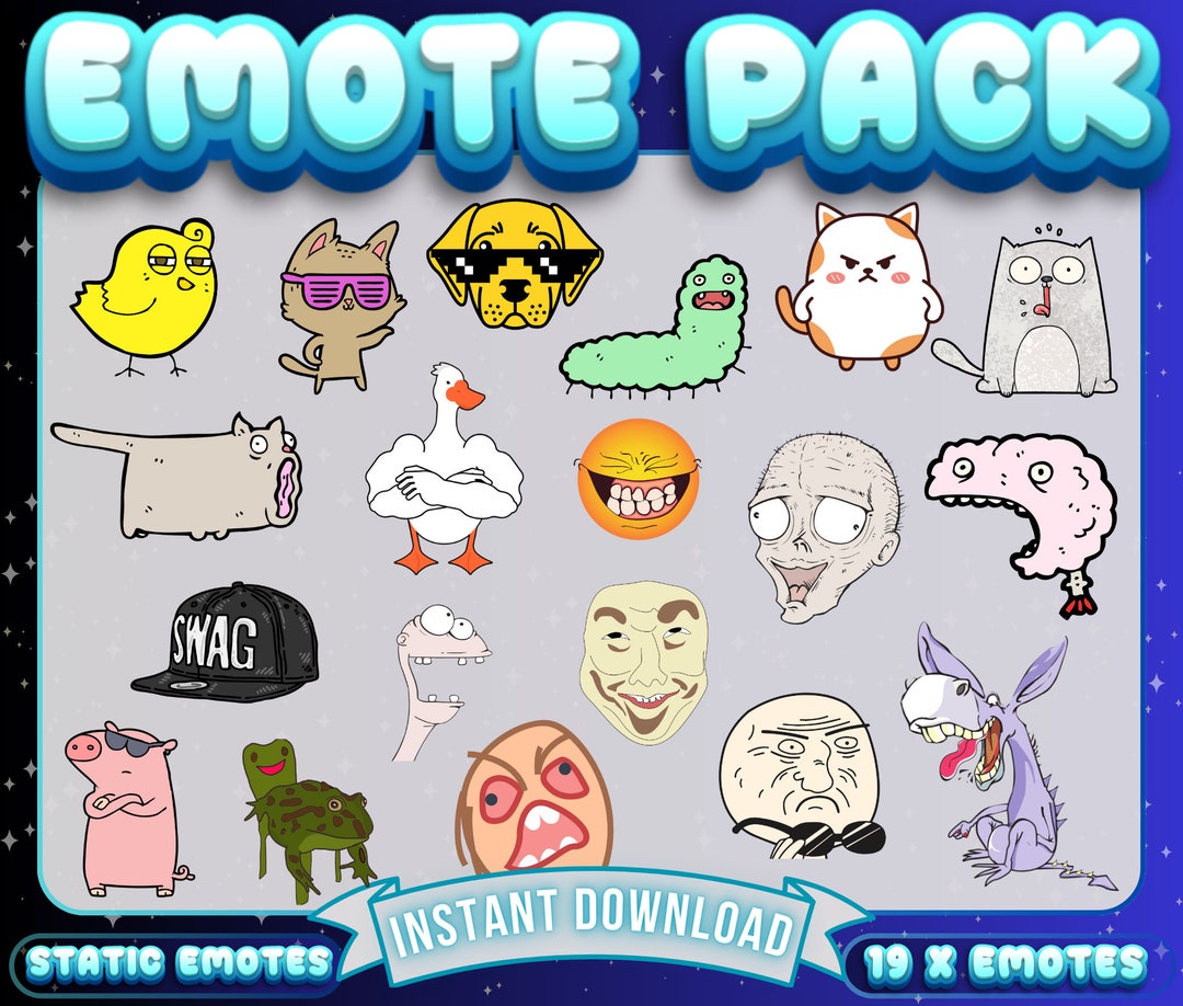 Funny Meme Emote Pack, Twitch Emote Pack, Tiktok Emote Pack, Discord ...