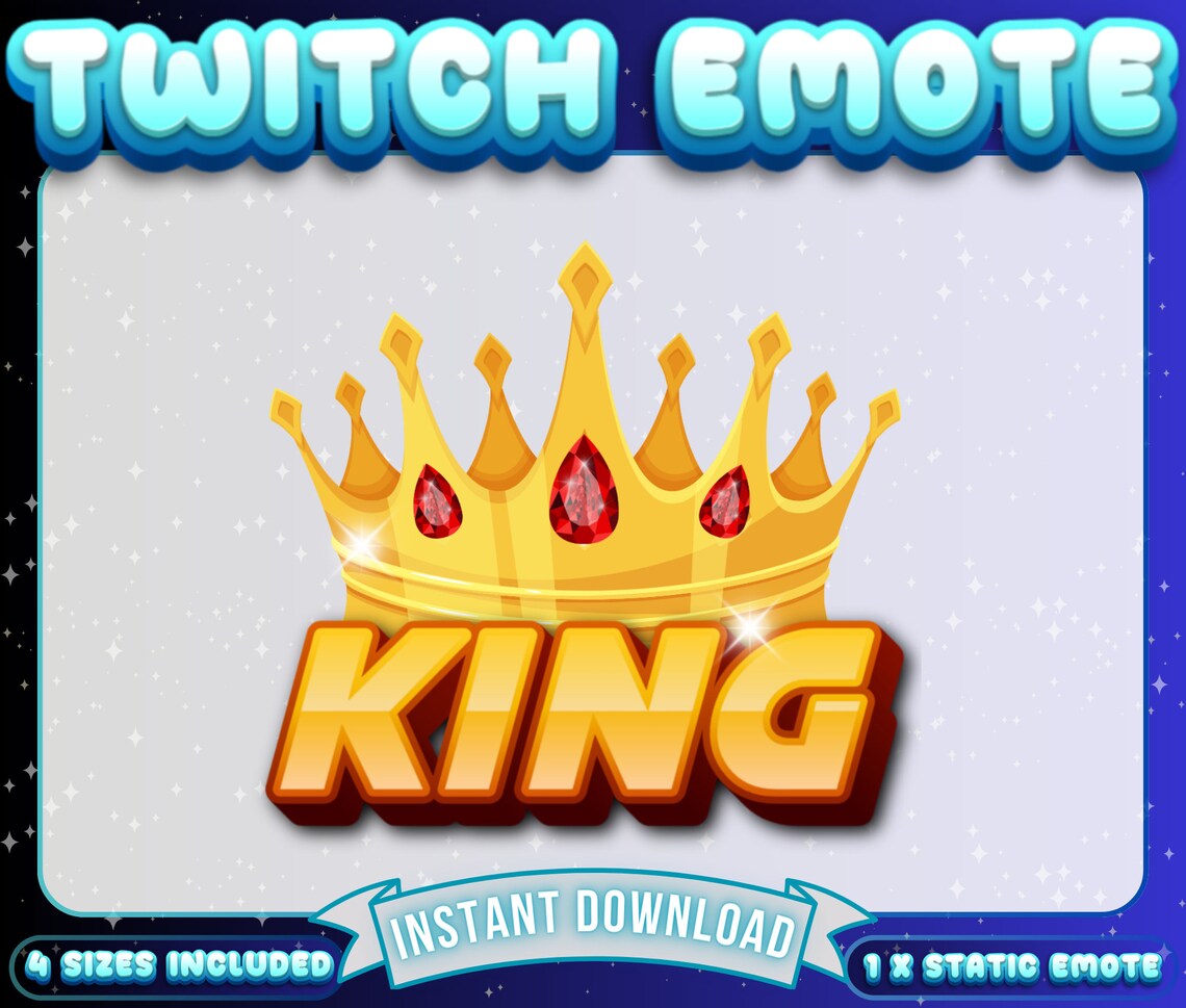 1 X King Twitch Emote, Funny Emote, Discord Emote, Funny Twitch Emote ...
