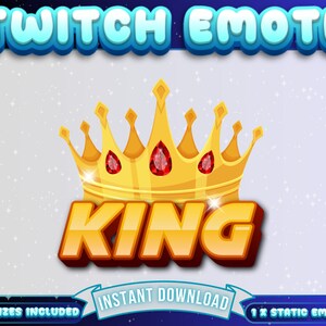 1 X King Twitch Emote, Funny Emote, Discord Emote, Funny Twitch Emote ...